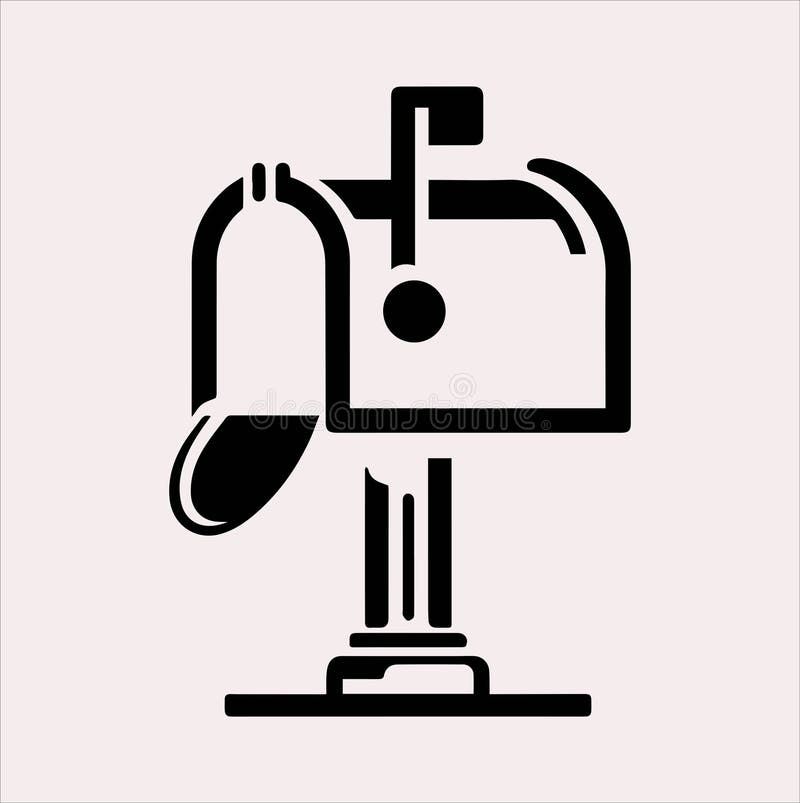 Mailbox Symbol Silhouette Vector on White Background Stock Vector ...