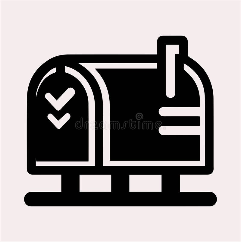 Mailbox Symbol Silhouette Vector on White Background Stock Vector ...
