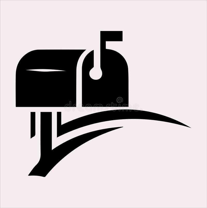 Mailbox Symbol Silhouette Vector on White Background Stock Vector ...