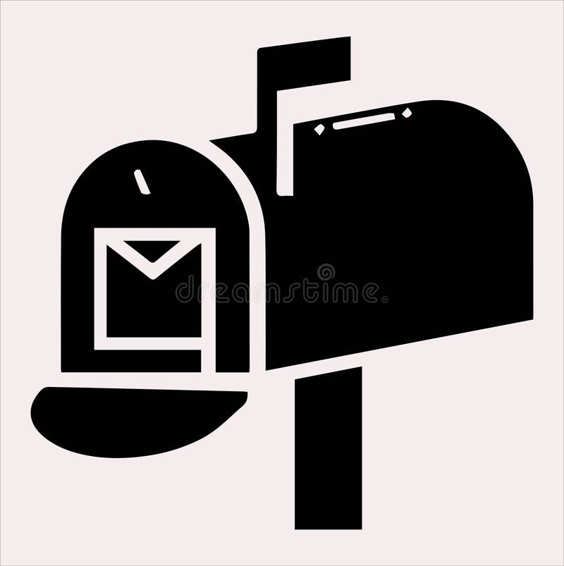 Mailbox Symbol Silhouette Vector on White Background Stock Vector ...