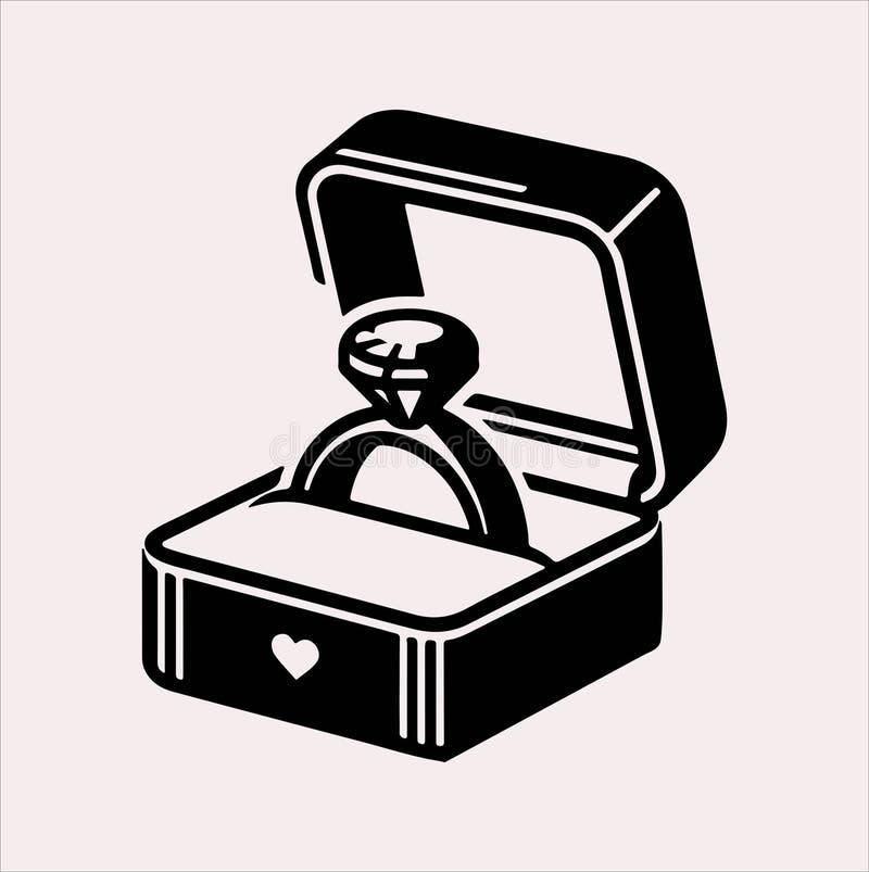 Diamond Box Silhouette Vector Illustration on a White Background Stock ...