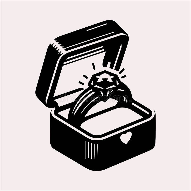 Diamond Box Silhouette Vector Illustration on a White Background Stock ...