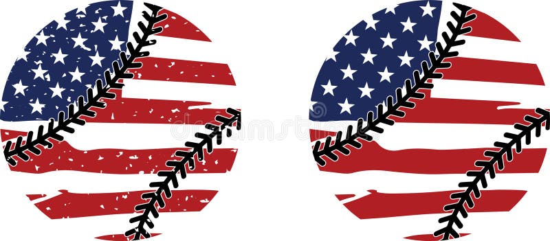 Softball Ball American Flag, US Flag, Baseball Cut File Stock ...