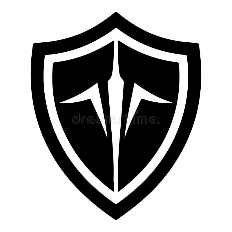 A Vector Silhouette Logo of a Classic Shield Stock Vector ...