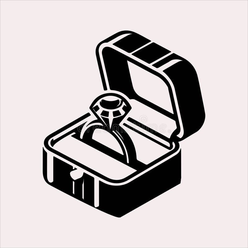 Diamond Box Silhouette Vector Illustration on a White Background Stock ...