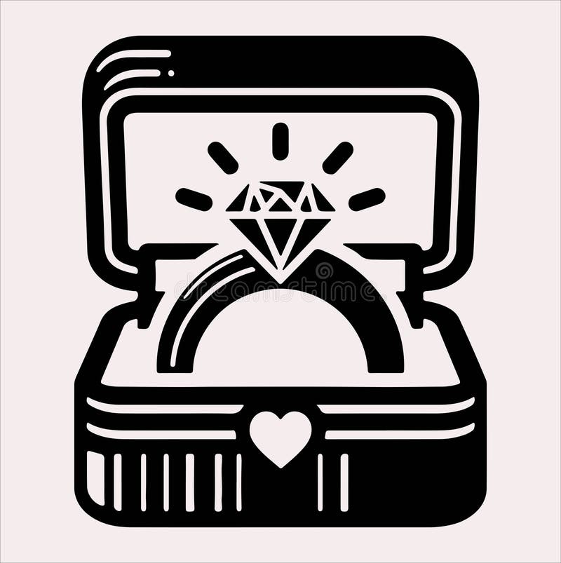 Diamond Box Silhouette Vector Illustration on a White Background Stock ...