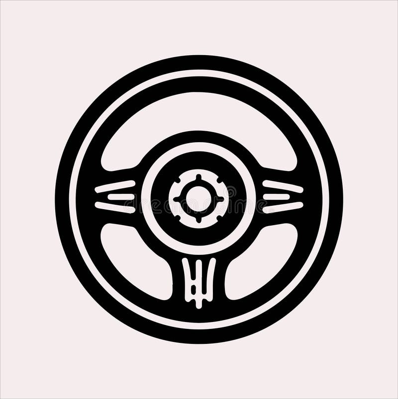 Steering Wheel Icon Car, Auto Silhouette Vector on White Background ...