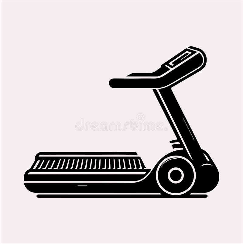 Treadmill Sport and Fitness Symbol Silhouette Vector on White ...