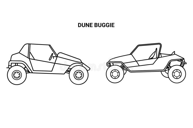 Vector Illustration of Isolated Dune Buggie Outline on White Background ...