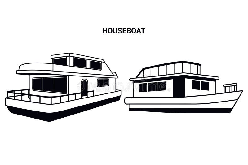 Houseboat Shape Stock Illustrations – 11 Houseboat Shape Stock ...