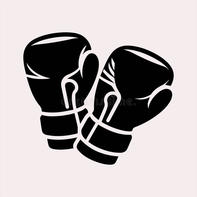 Boxing Gloves Vector Silhouette on a White Background. Stock Vector ...
