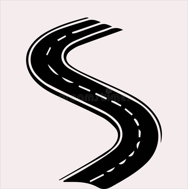Road Vector Silhouette on a White Background Stock Vector ...
