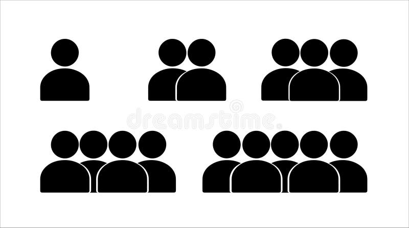 Silhouette Vector Set Team Management and Socializing Persons Icon ...