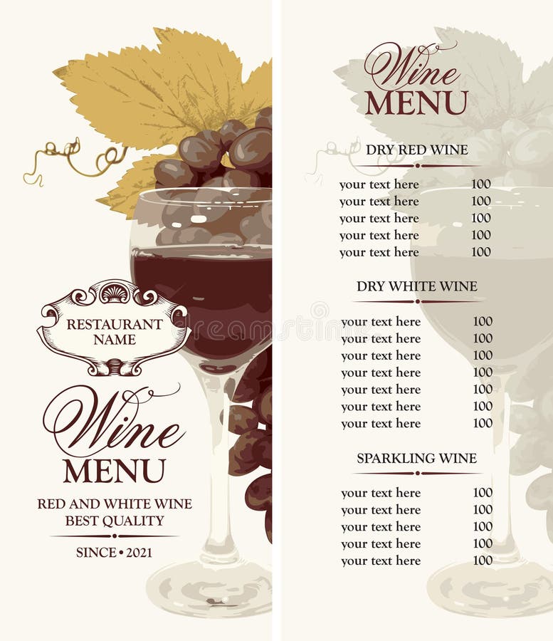 Wine Dinner Menu Template