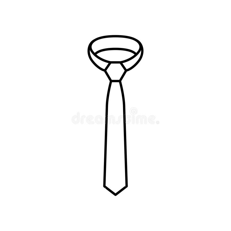 Neck Tie, Tie Line Icon Isolated on White Background. Stock Vector ...