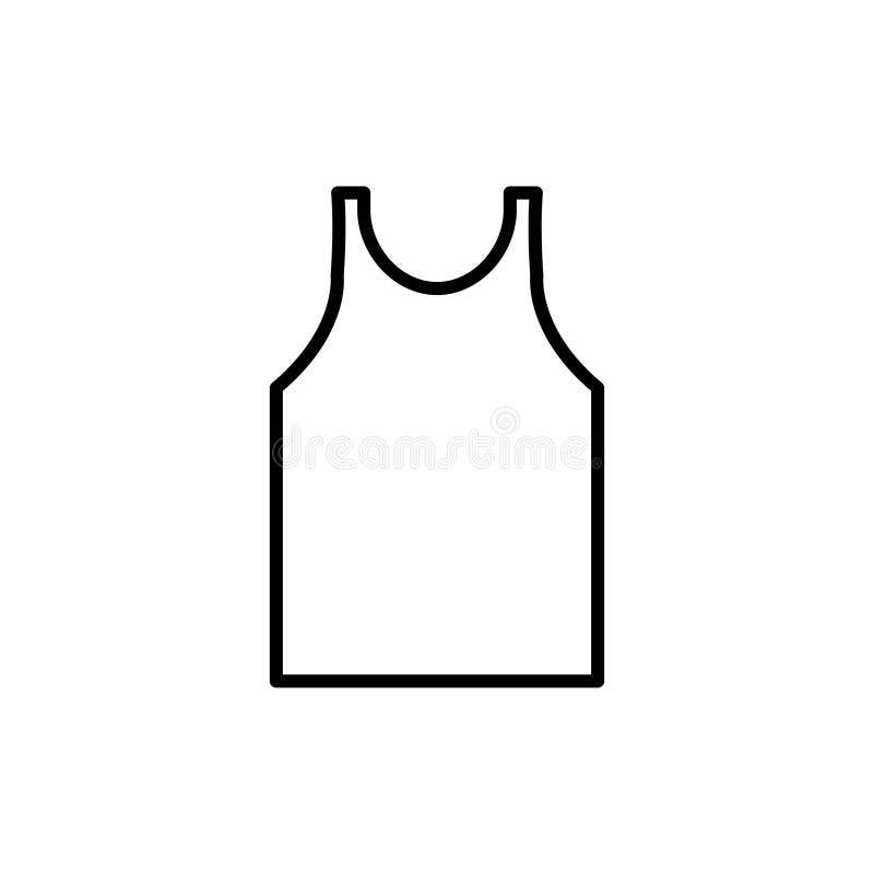 Male Singlet Icon Isolated on White Background. Sleeveless Shirt Linear ...