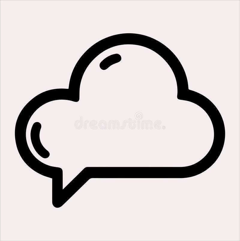 Cloud Chat Icon Vector Silhouette Illustration Icon on a White ...