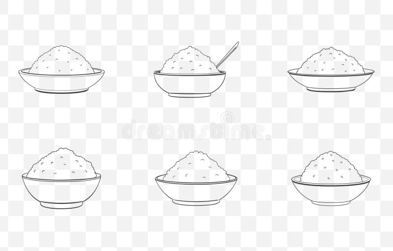 Print Traditional Sticky Rice Art Vector Set with Detailed ...