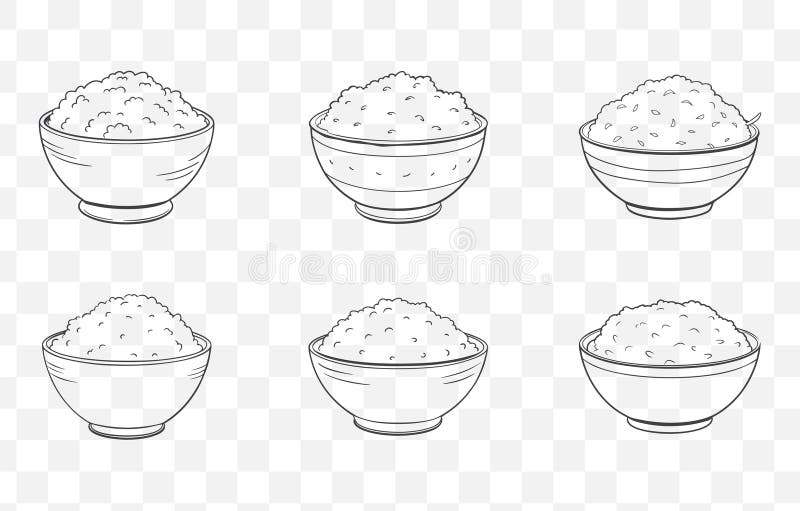 Print Traditional Sticky Rice Art Vector Set with Detailed ...