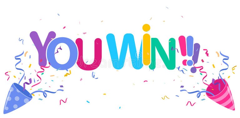 Winner Congratulations Banner with Colorful Confetti , Victory Letters ...