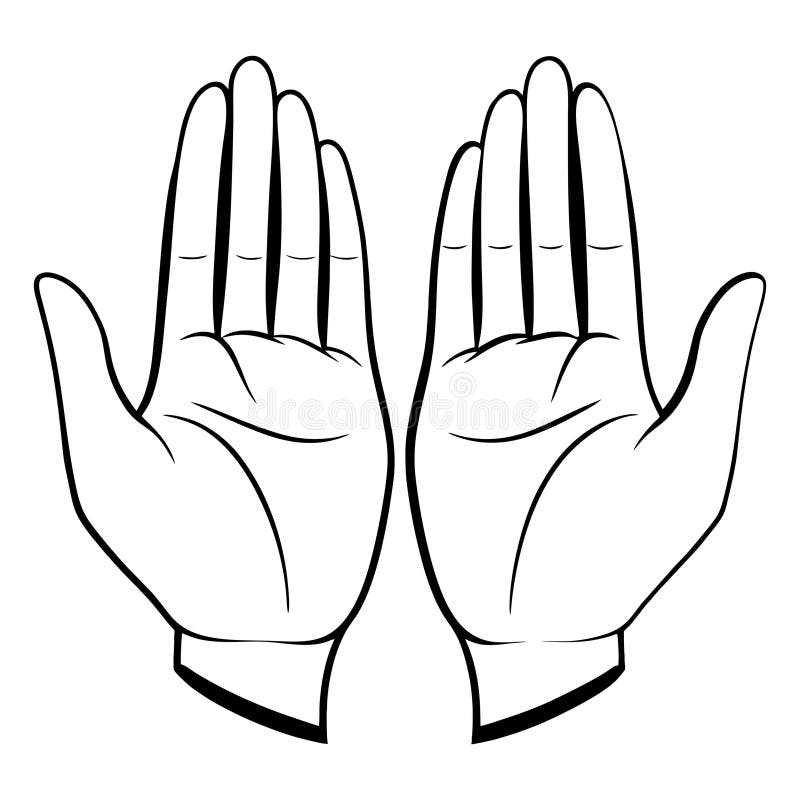 Two Hands Palm Up White Background Stock Vector - Illustration of ...