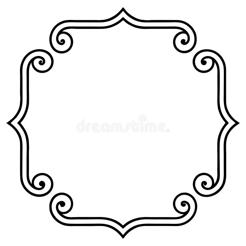 Oval Border Frame Deco Label. Simple Line Signboard Stock Vector ...