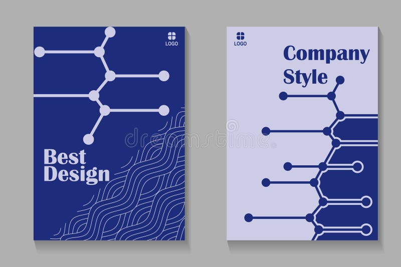 Modern Cover Designs with Abstract Geometric Patterns in Blue Stock ...