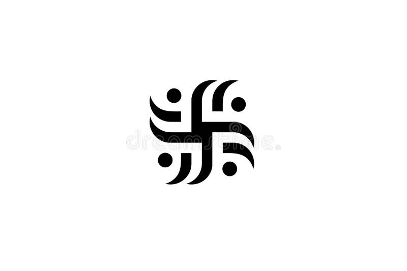 Modern Black Geometric Shape Logo. Conveys Movement and Connection ...