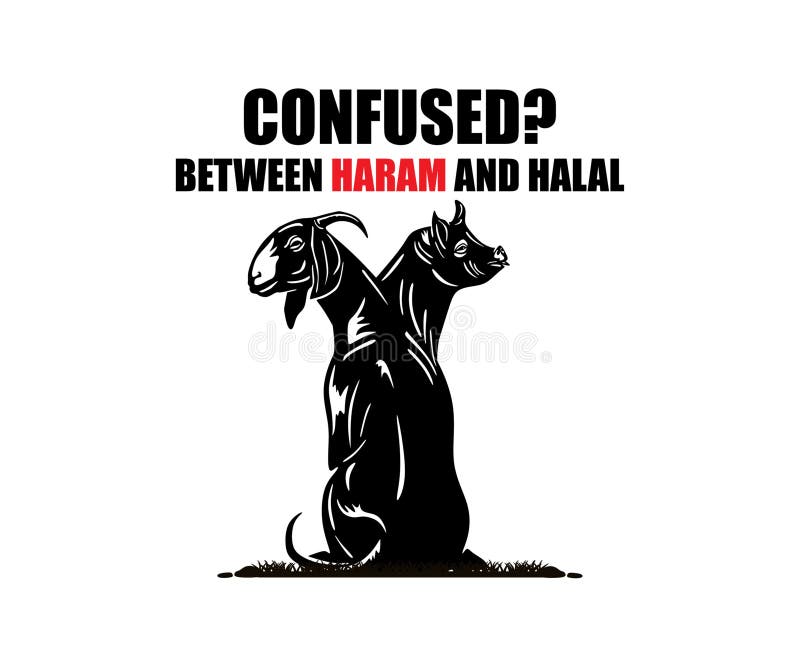 Confused between Halal and Haram Stock Vector - Illustration of print ...