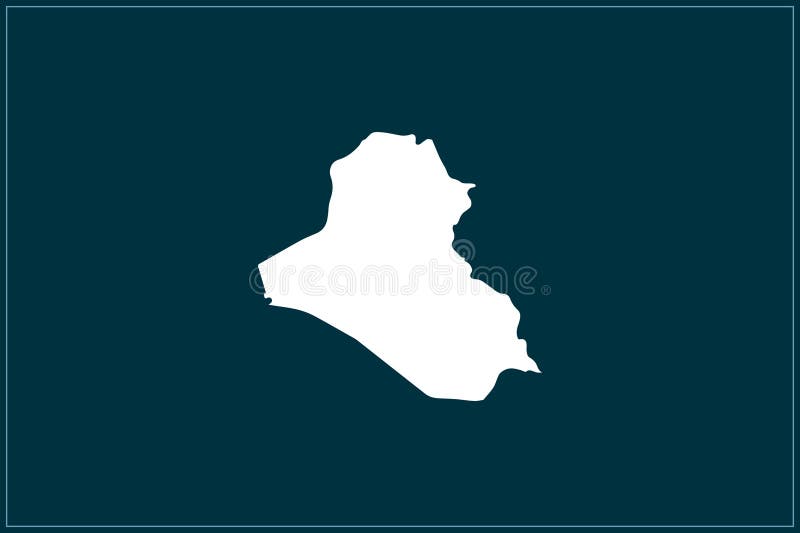 Iraq Vector Map with Single Border Line Boundary Using White Color on ...
