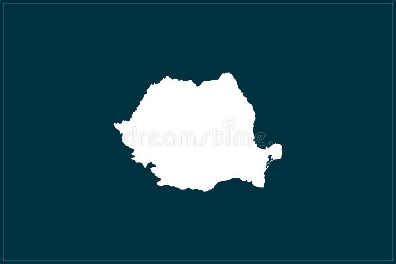 Romania Map Vector Illustration Using Simple Straight Lines on Blue ...