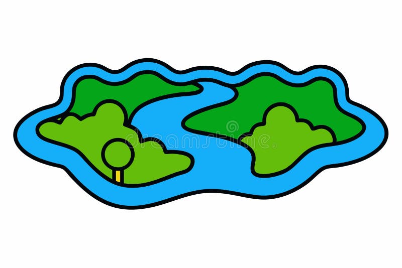 Amazon Forest Icon Nature Background with Green Trees Stock ...