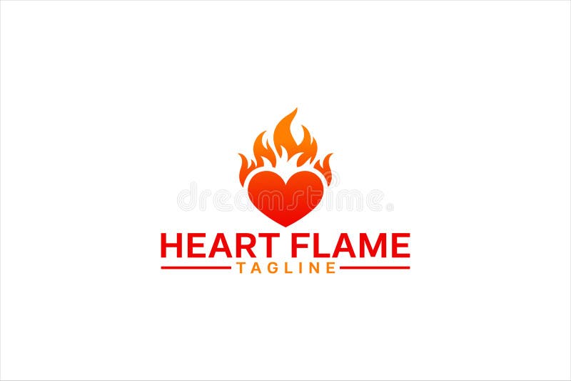 Passionate Heart Flame Logo Vector Design Stock Vector - Illustration ...