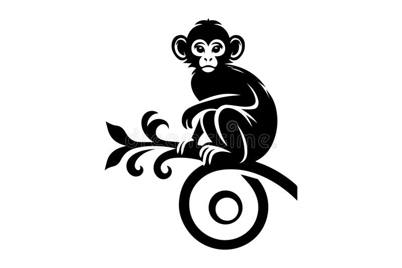 Monkey Vector Illustration, Simple Vector Art Style Stock Vector ...