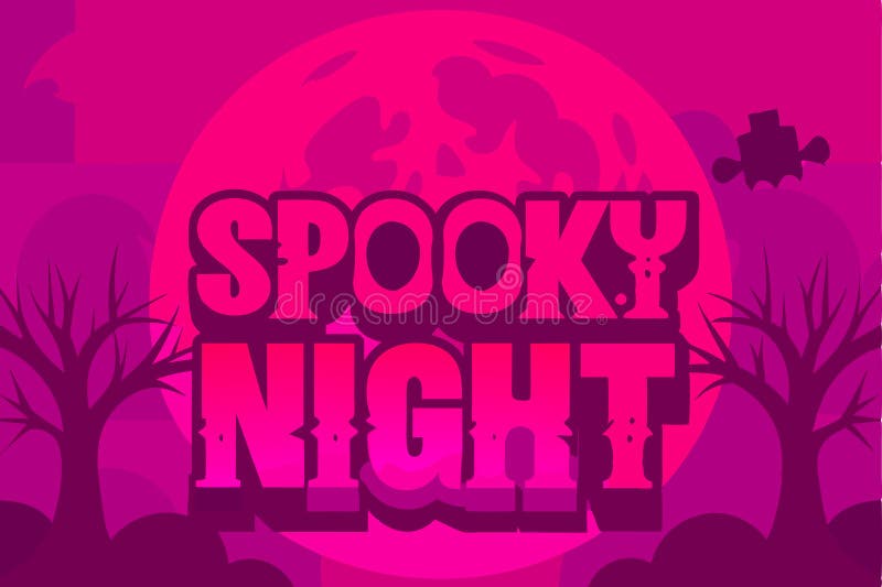 Halloween Scary Spooky Night Text Background Design Stock Vector ...