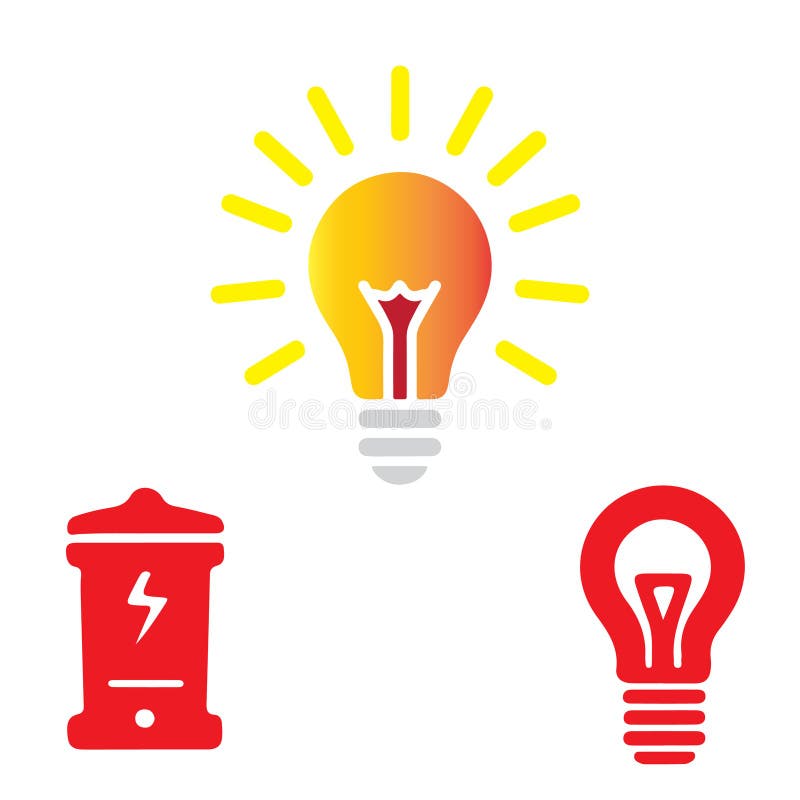 Modern Electric Bulb Design with Glowing Light Stock Illustration ...