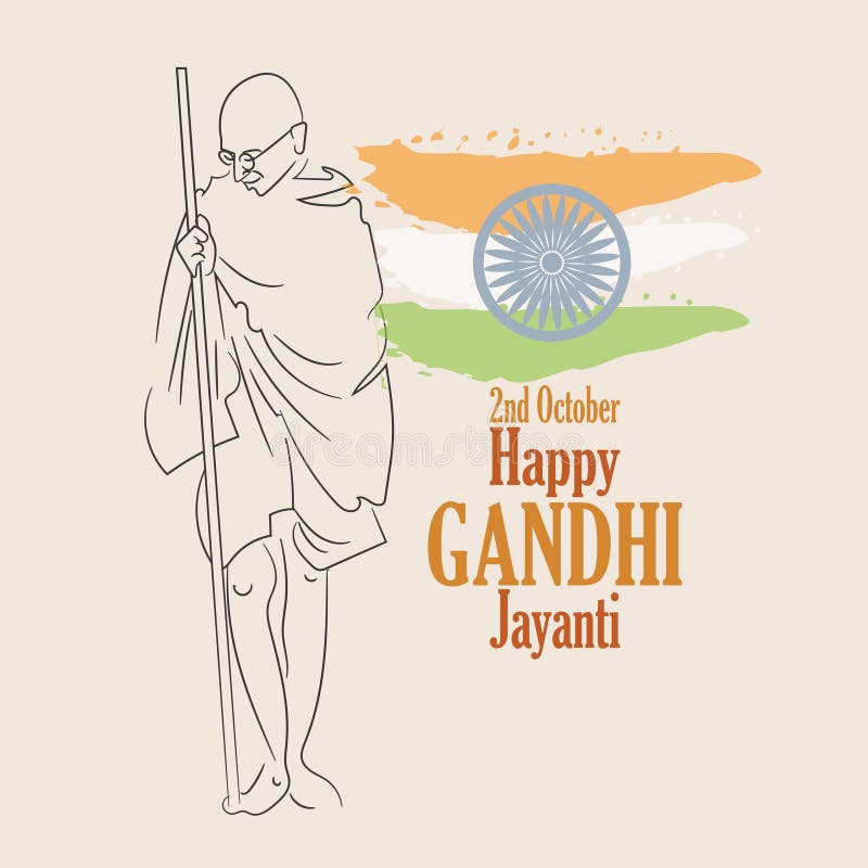 2nd October Mahatma Gandhi Birthday Celebration. Vector Illustration ...