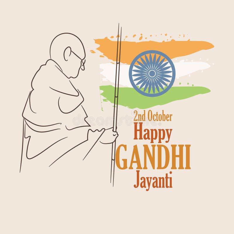 2nd October Mahatma Gandhi Birthday Celebration. Vector Illustration ...