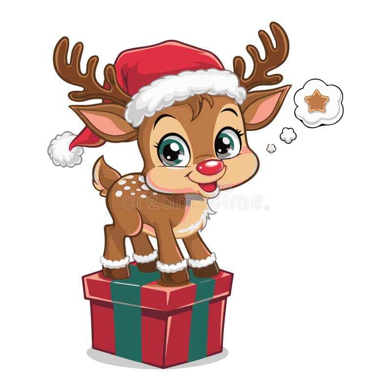 Christmas Baby Reindeer Vector Art and Illustration Stock Illustration ...