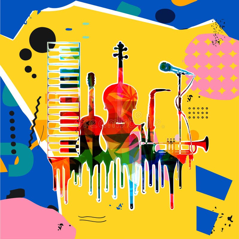 Colorful Music Instruments Design Stock Vector - Illustration of ...