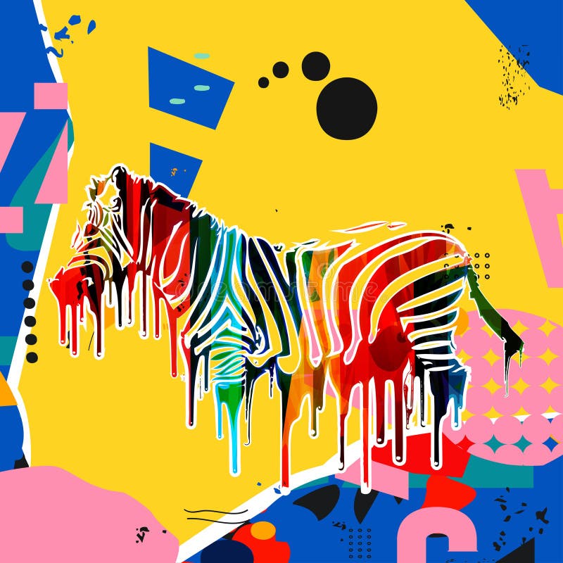 Colorful Vector Zebra. Vector Illustration Stock Vector - Illustration ...
