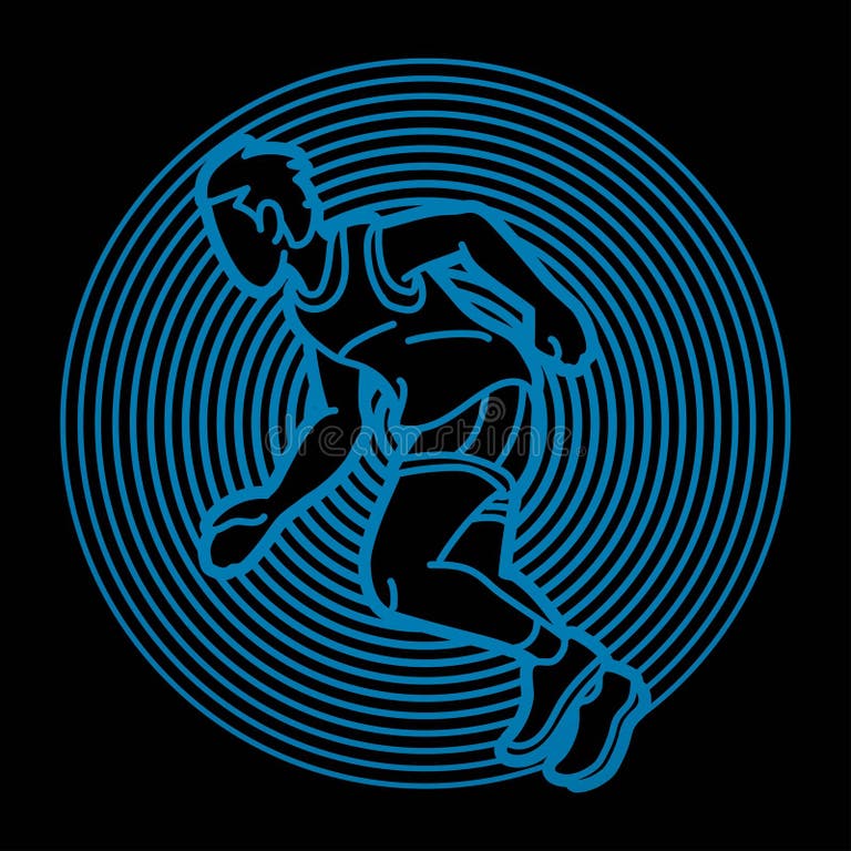 A Man Running Action Cartoon Sport Graphic Stock Vector - Illustration ...