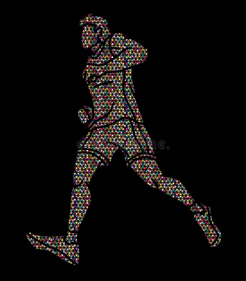 A Man Running Action Cartoon Sport Graphic Stock Vector - Illustration ...