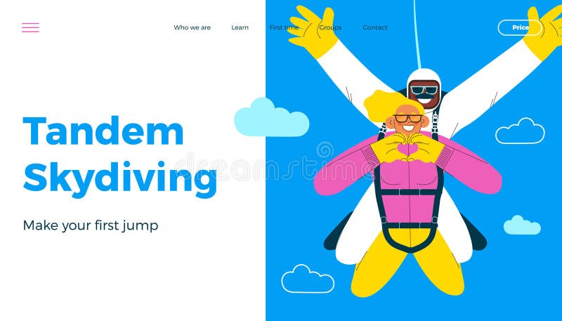 Cheerful Flying Female Show Heart Sign Gesture and Male, Perform Tandem ...