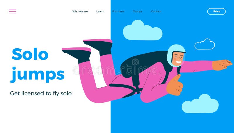 Cheerful Flying Female Show Good Sign Gesture, Perform Solo Skydiving ...