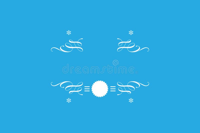Elegant Winter-Themed Design with Flourishes and Snowflakes on Blue ...
