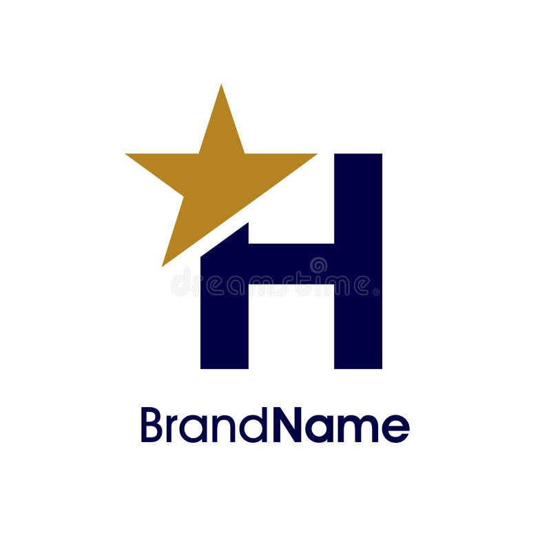 Simple and Minimalist Initial H Star Logo Stock Vector - Illustration ...