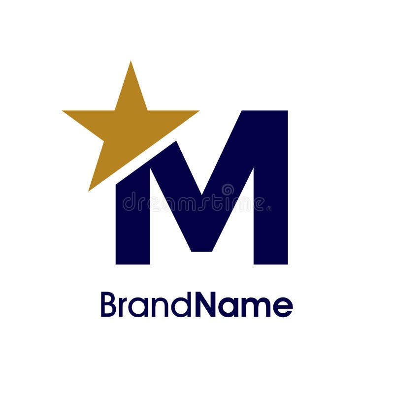 Simple and Minimalist Initial M Star Logo Stock Vector - Illustration ...
