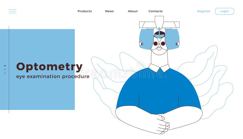 Optometry. Eye Test and Prescription Glasses. Male Perform Eye Test ...