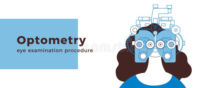 Optometry. Eye Test and Prescription Glasses. Female Perform Eye Test ...